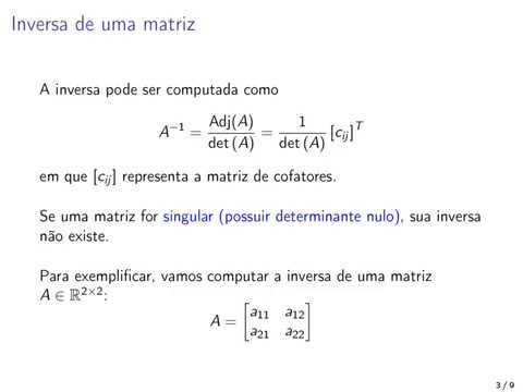 Como calcular a inversa de uma matriz. - YouTube