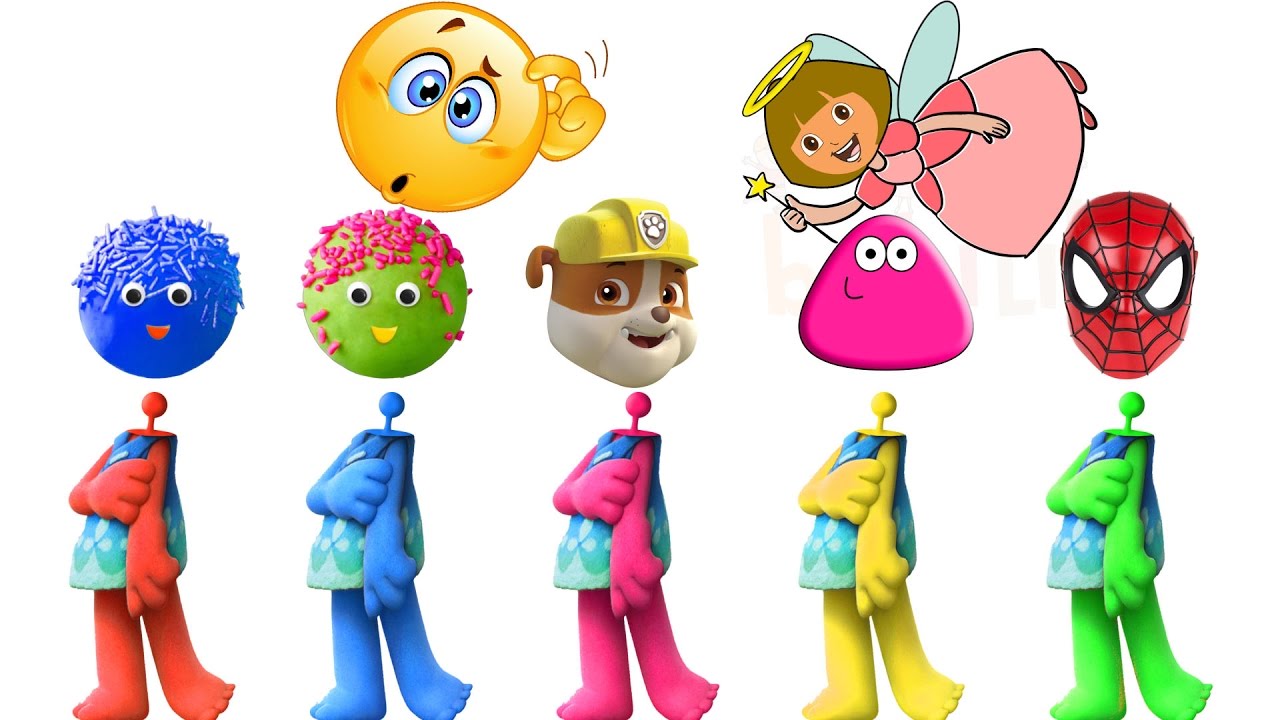 Trolls Pou Cake Pop Paw Patrol Spiderman Finger Family Song Colors ...
