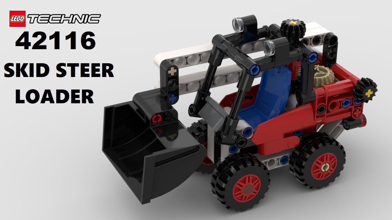 LEGO TECHNIC 42116 Skid Steer Loader 3D Detail Step by Step Build (with ...