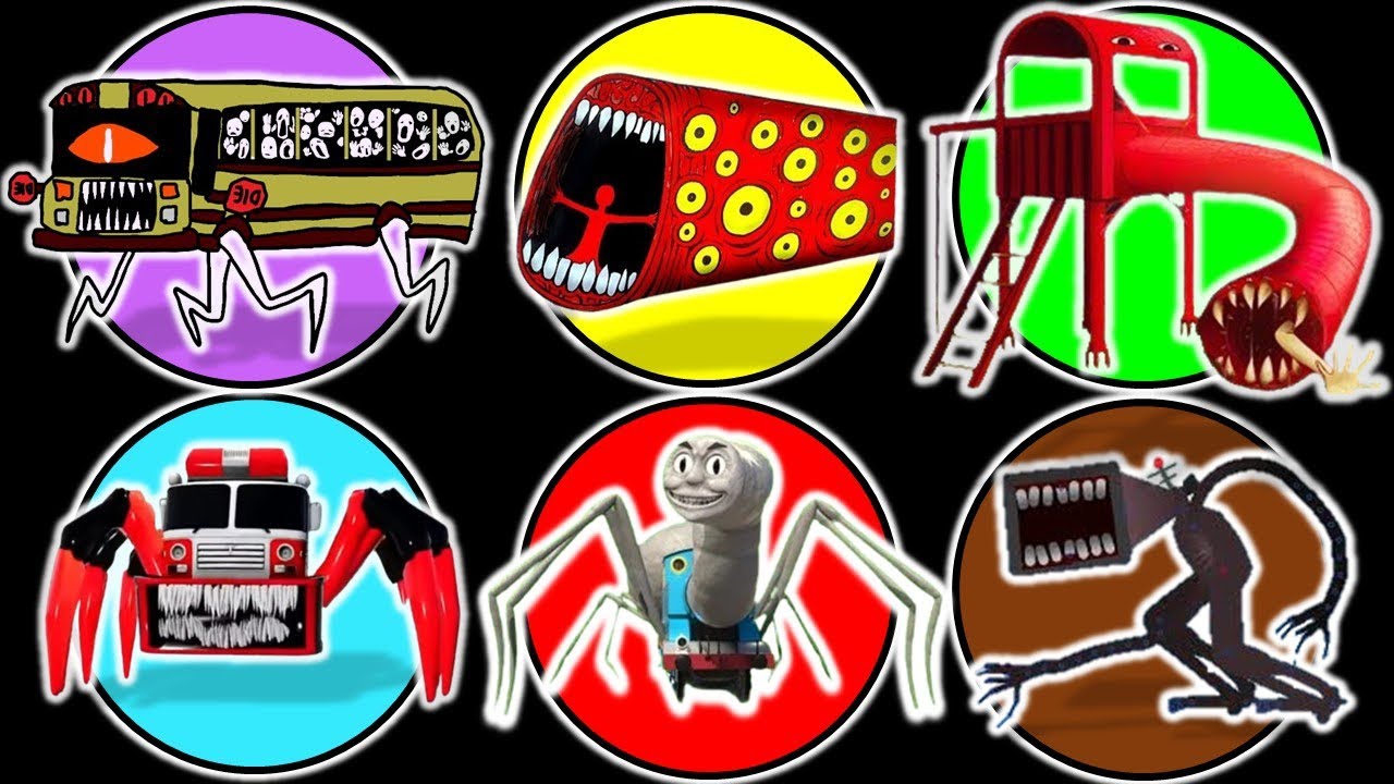 KUMPULAN MONSTER!! Bus Eater, Train Eater, Gorka, Fire Truck Eater ...