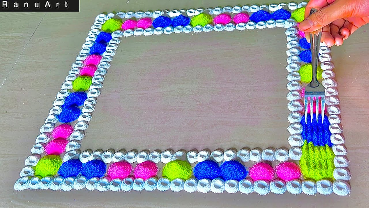 Easy Rangoli | Simple Rangoli | Rangoli designs | Relaxing Video ...