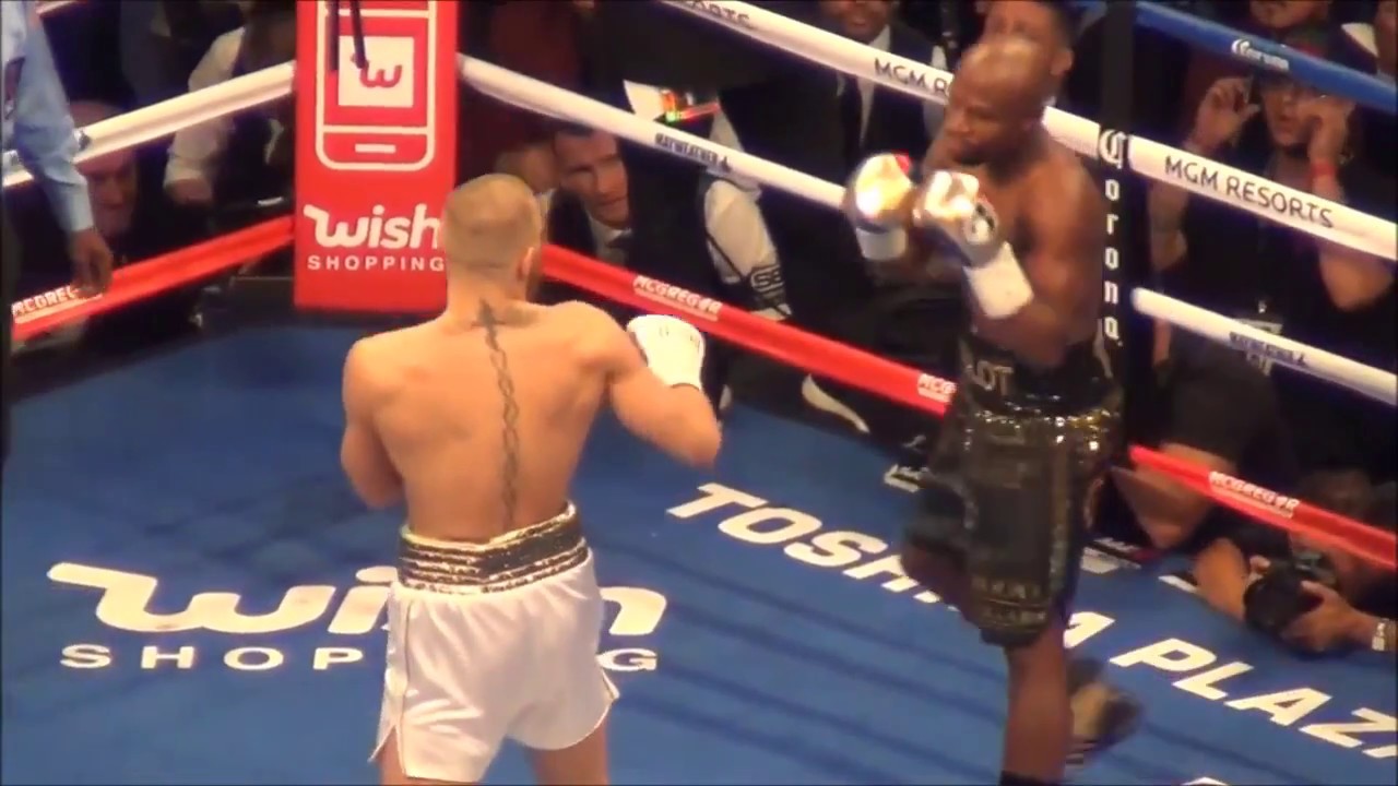 Conor Mcgregor's Straight left hand against Floyd Mayweather - YouTube