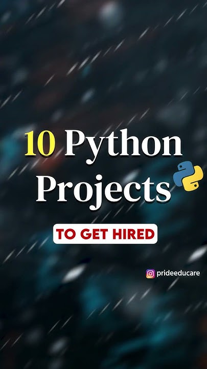 Python Projects To Get Hired Pythonprogramming Pythonprojects Youtube