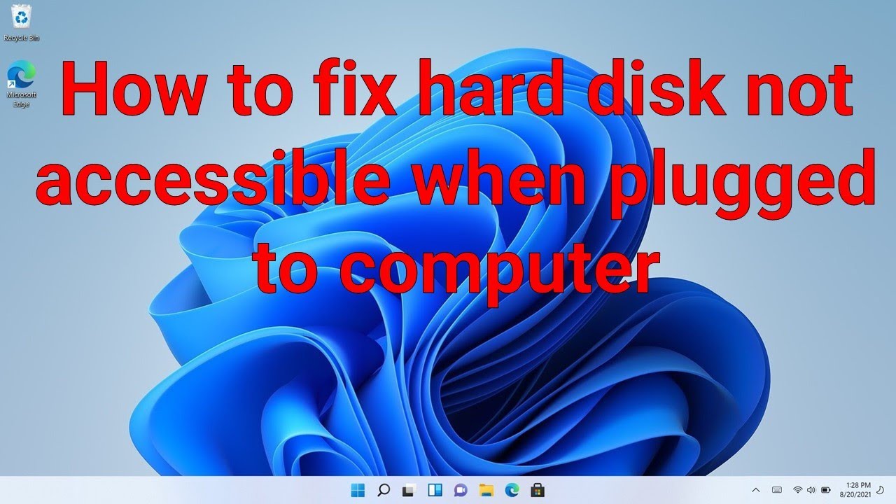 How to fix hard disk not accessible when plugged to computer - YouTube