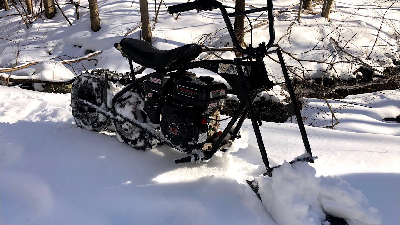 Snowmobile Mini Bike Test Ride - YouTube