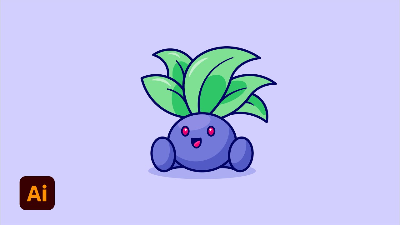 The BEST Adobe Illustrator Pokemon Tutorial - How To Draw Cute Oddish ...