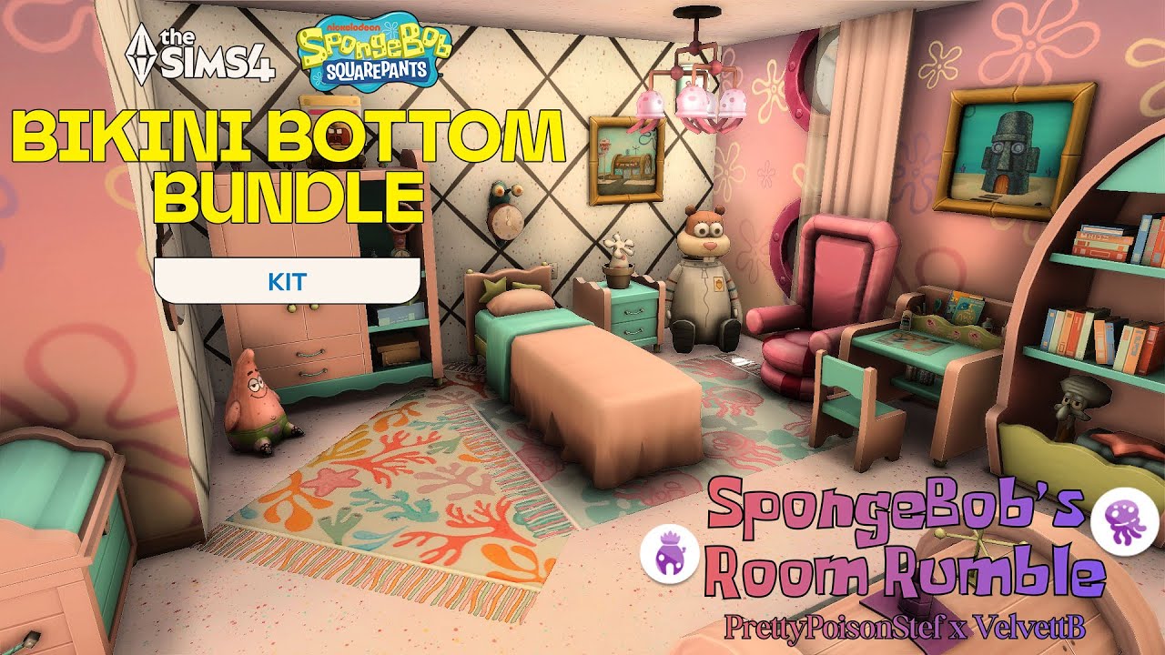 Spongebob / Sims 4 Crossover! Speed Building 2 Cute Kids Rooms 👶🏻👦🏻👧🏻 ...