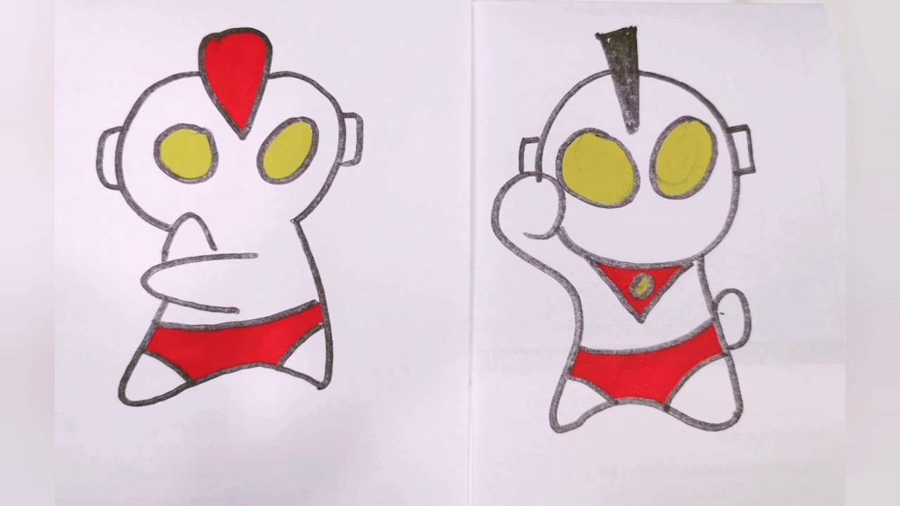 How to draw a cute Ultraman, easy_cute 奥特曼的简画_可爱简画奥特曼_ - YouTube