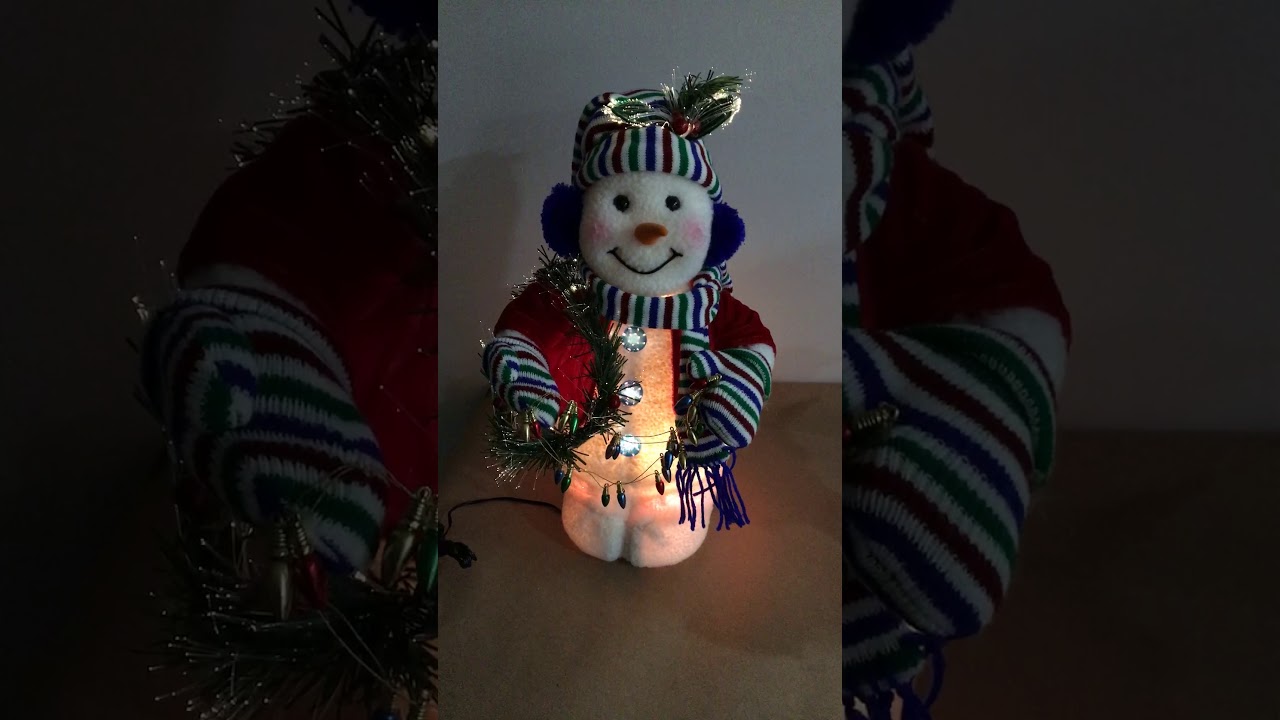17” Santa’s Best Fiber Optic Animated Snowman - YouTube