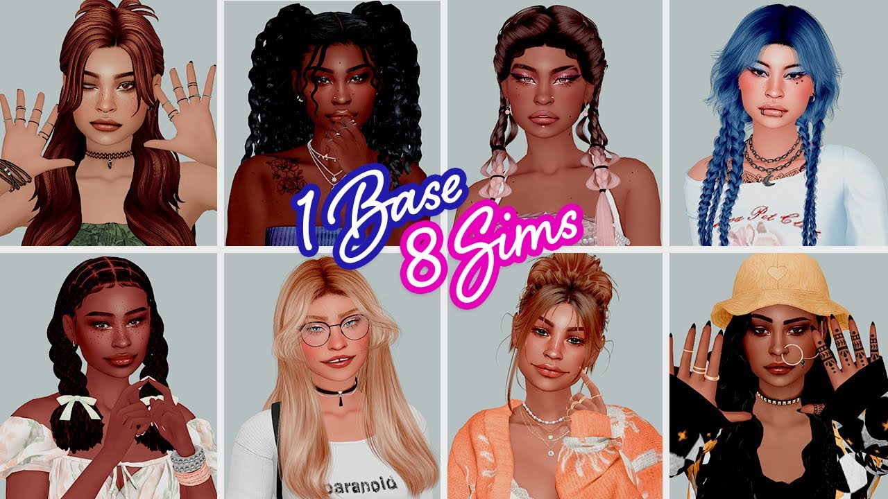 Who is your favorite? 1 Base, 8 Sims + CC Links 💗 Sims 4 CAS Challenge ...