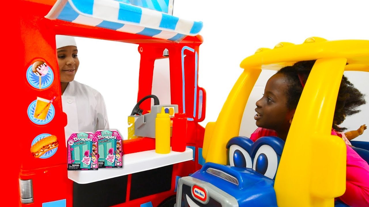 Hot Dog Cart New Disney Doorable Happy Meal Toys! Kids Pretend Play ...