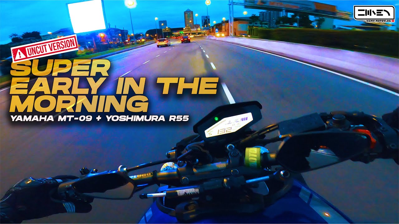 Super Early Morning. Yamaha MT-09 CP3 Engine + Yoshimura R55 [4K UNCUT ...