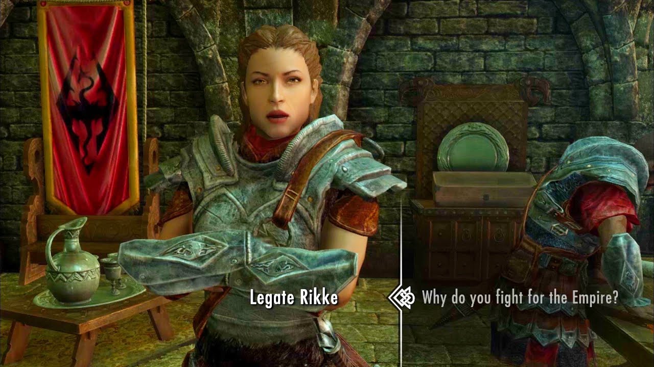Legate Rikke is telling why she fights for the Empire. Skyrim ...