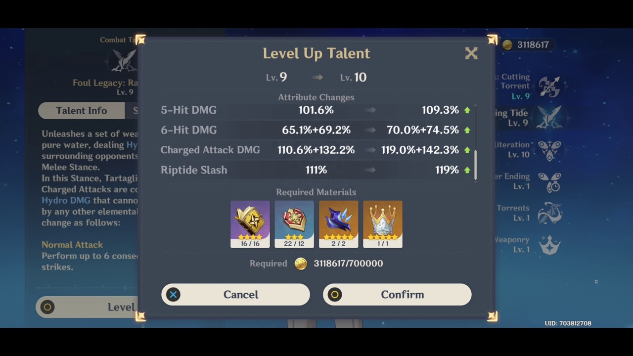 Childe Foul Legacy Talent Level 10 - Genshin Impact - YouTube