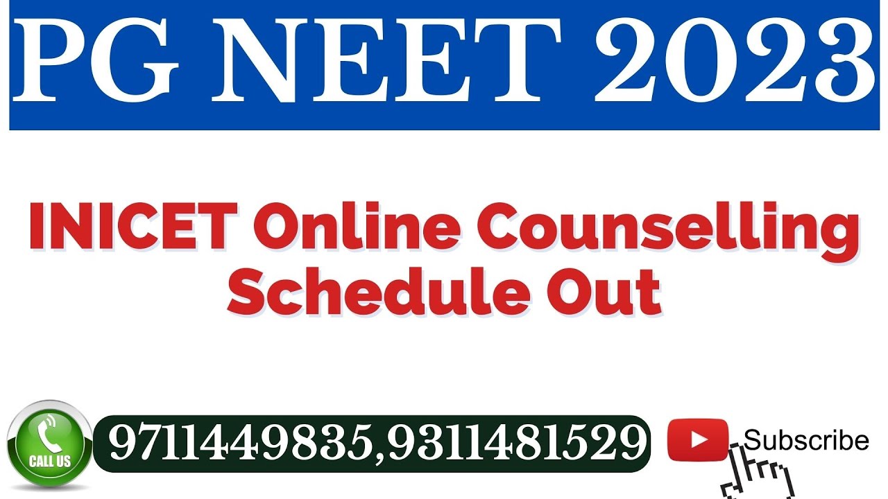 Neet PG 2023 : INICET Online Counselling Schedule Out - YouTube