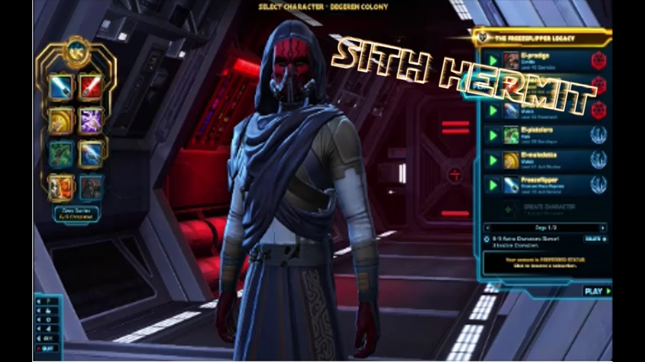 SWTOR- Sith Hermit Complete Outfit Set (Sith Warrior) - YouTube