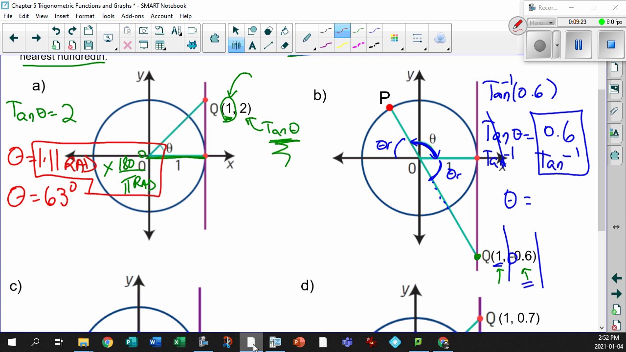 Unit 5 3 1 Determining the Angle of a Tangent Line to a Unit Circle ...