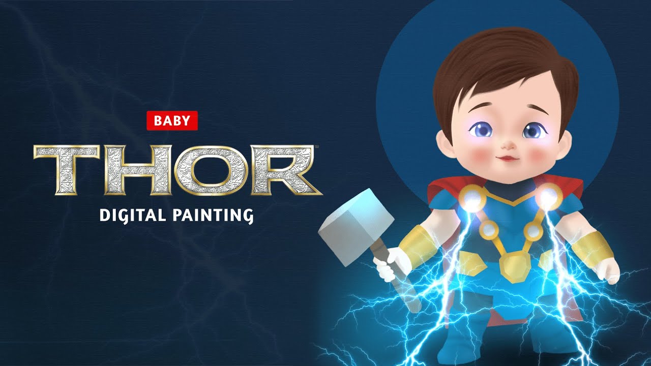 Baby Thor Digital Painting | Creative Canvaz Digital Art | God of ...