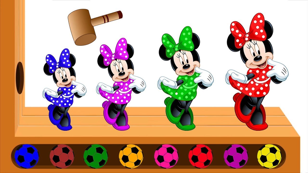 Learn Colors with Minnie Mouse WOODEN FACE HAMMER XYLOPHONE for Toddler ...