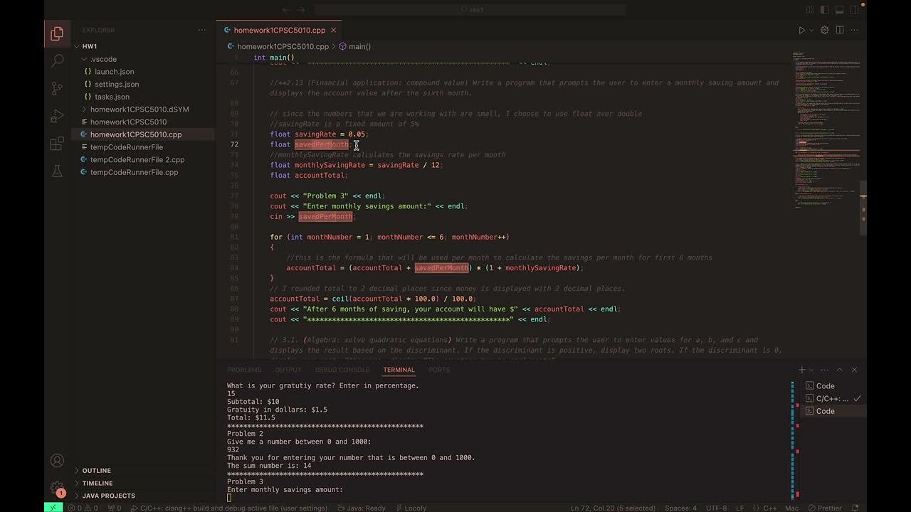Homework 1: Variables and Data Type C++ - YouTube