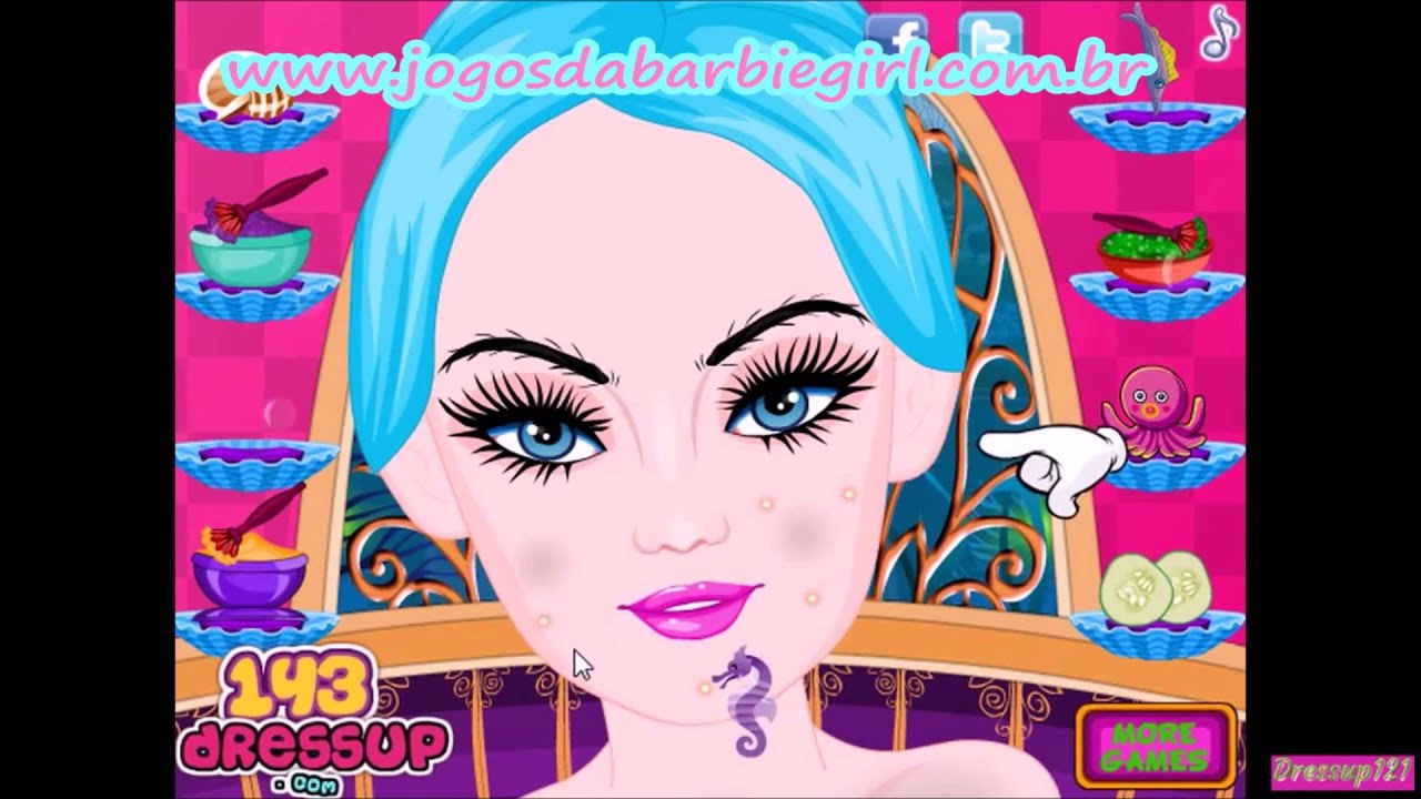 Jogos da Barbie de vestir e maquiar a Barbie princesa no Spa - YouTube