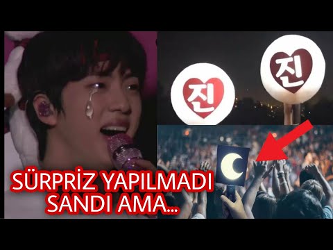 Jin sürprizler karşısında gözleri doldu. Happy birthday Jin Sofi stadyum suprise