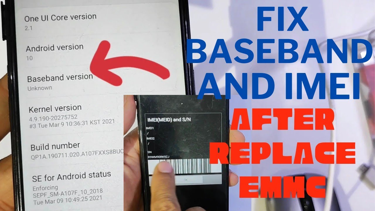 a107f u8 fix baseband and imei repair after replace Emmc - YouTube