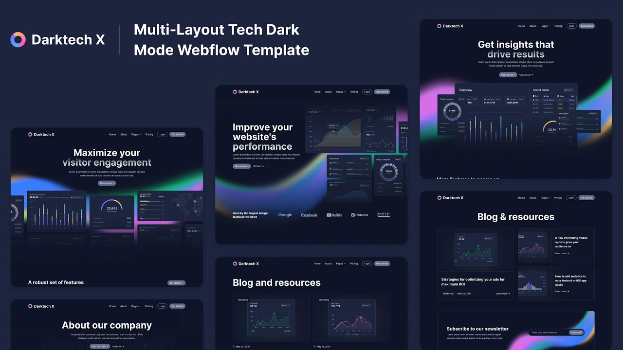 Darktech X - Dark Mode Webflow Template | BRIX Templates - YouTube
