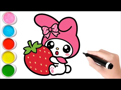Çok Kolay Sevimli My Melody Resmi Çizimi Ve Boyama Videosu, Sevimli Resim Çizme ve Boyama Videoları