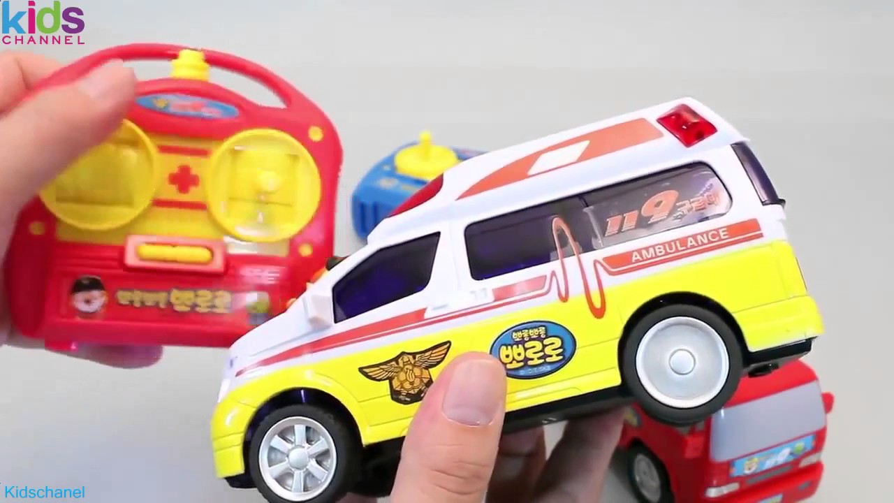 Kidschanel 뽀로로 경찰차, 구급차, 소방차 자동차 와 타요 장난감 Pororo Police Car & Ambulance ...