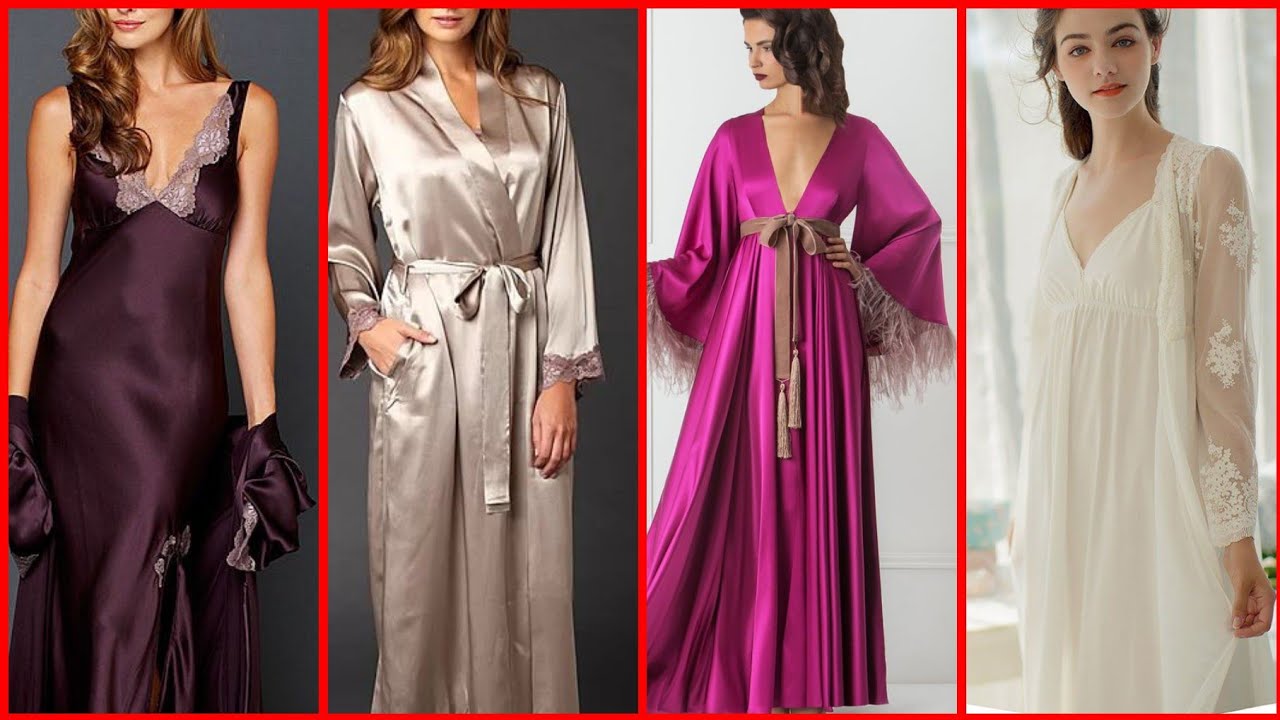 Luxury design nightwear sleepwear gown - YouTube
