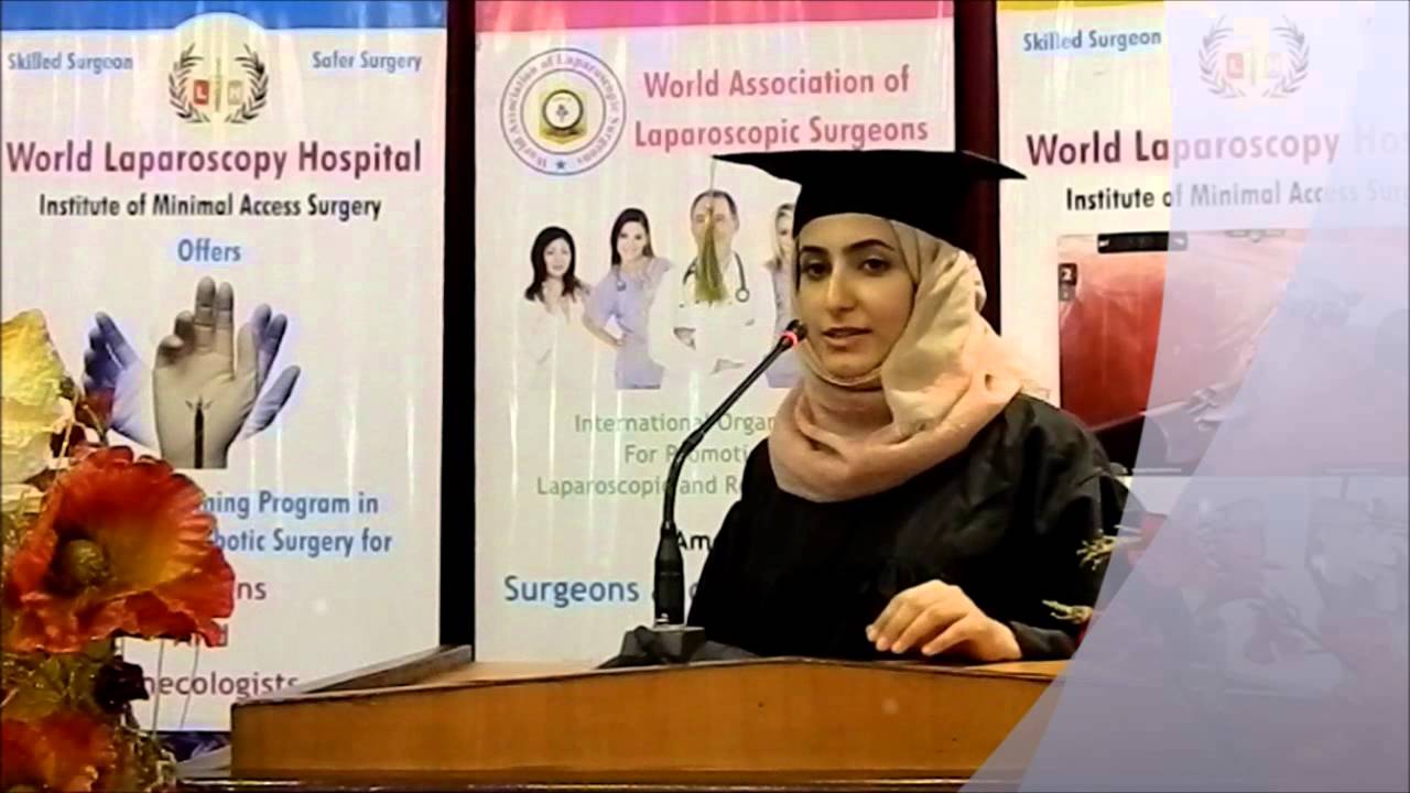 Dr. Aziza Al Rawahi is giving the feedback about the World Laparoscopy ...