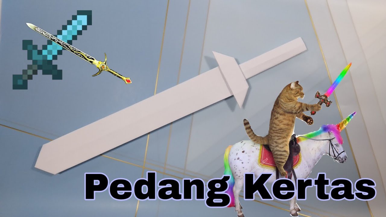 TUTORIAL MUDAH MEMBUAT PEDANG KEREN DARI KERTAS HVS | EASY SWORD PAPER ...