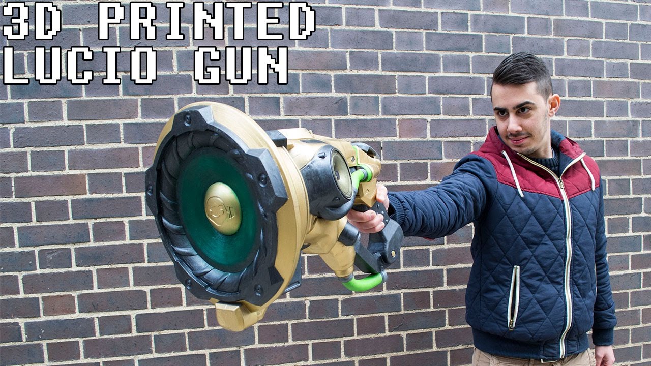 Lucio Gun 3D Printed with Real Speakers from Overwatch - YouTube