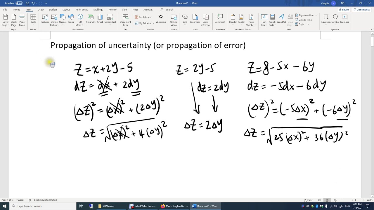 Error Propagation (basic) - YouTube