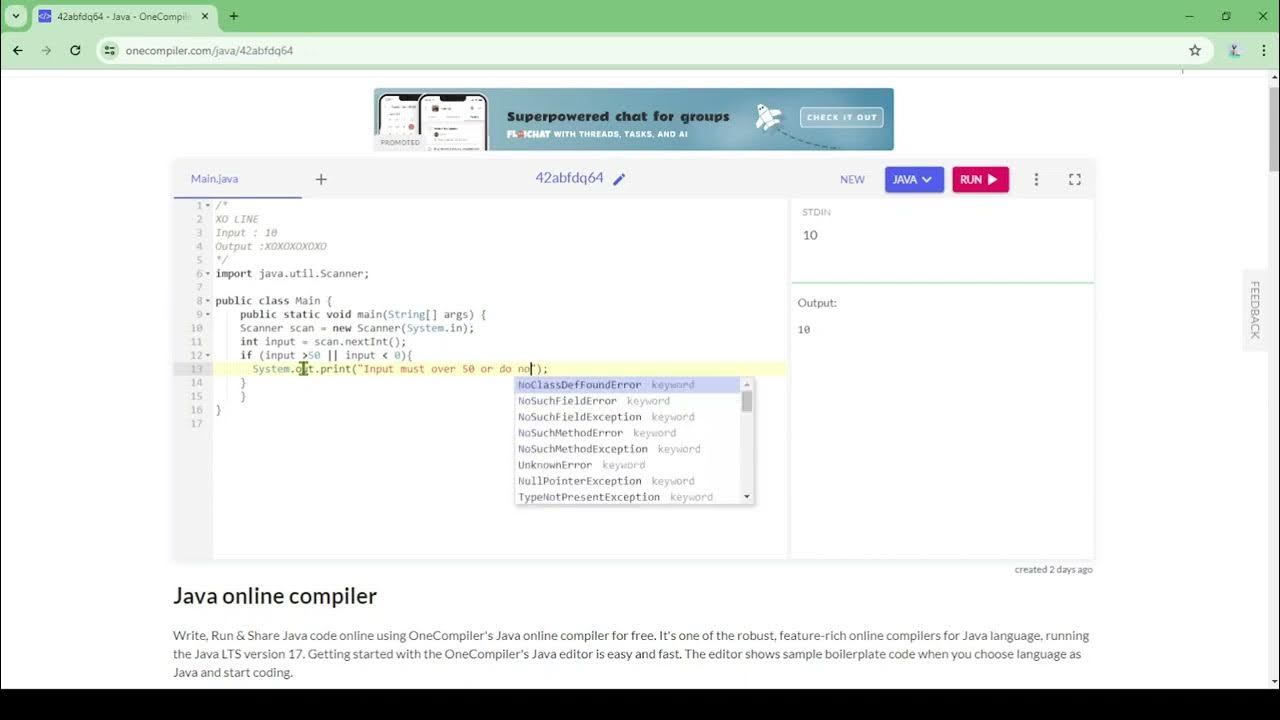 XO Line in Java - YouTube