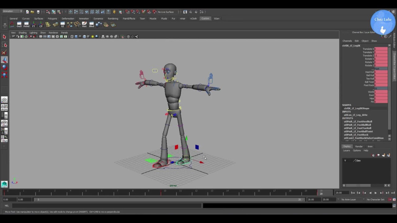 Tuto Maya : Animation 3d / Cycle de marche / Étape 2 : Animer les ...