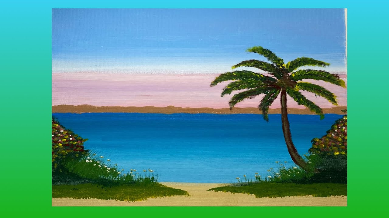 Painting For Beginners/Ocean Painting/ How to Paint with Acrylic - YouTube