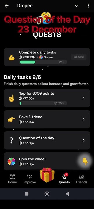 Dropee daily combo & Questionoftheday today 22-23 Dec # ...