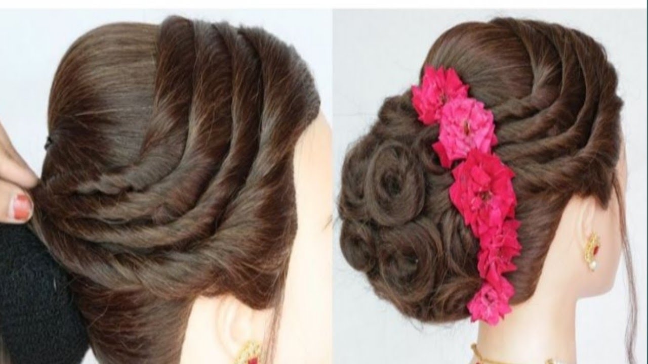 Easy rose bun/simple bridal rose bun/quick rose bun/elegant rose bun# ...