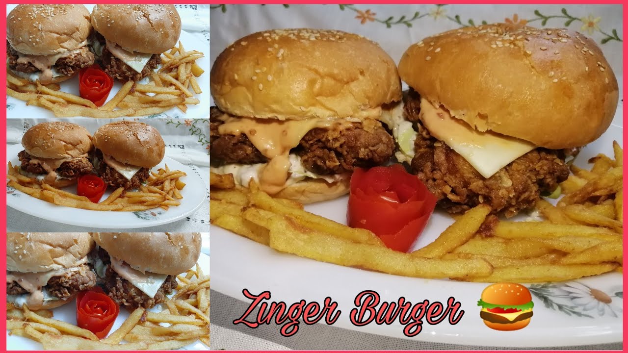 KFC Style Zinger Burger Recipe|Crispy Chicken Zinger Burger Recipe ...