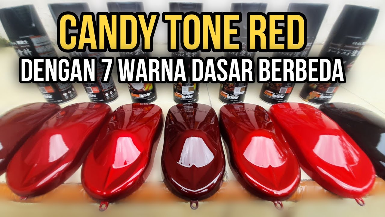 EXPERIMENT WARNA CANDY RED PAKAI 7 WARNA DASAR BERBEDA || SAMURAI PAINT ...