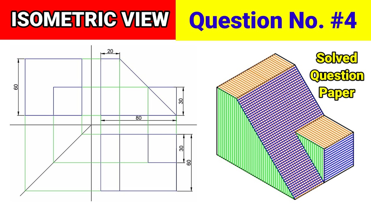 SPPU solved question paper | how to draw isometric projection in engineering drawing in hindi ...