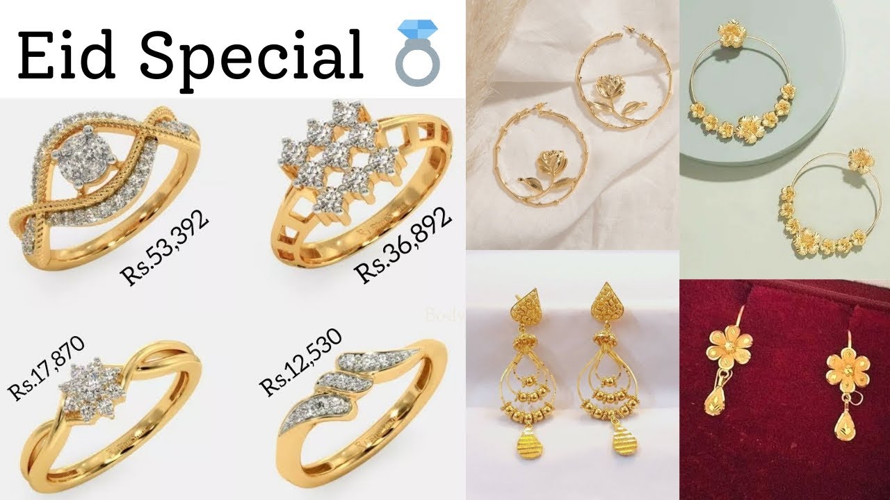 Eid Special Diamond Ring and Jhumka Designs Trending jhumka and Stone rings Tanishq - YouTube