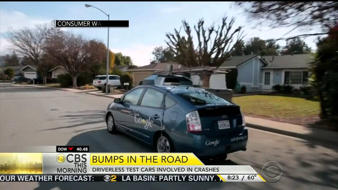 KCBS Los Angeles - Google Self Driving car in 11 Accidents - YouTube