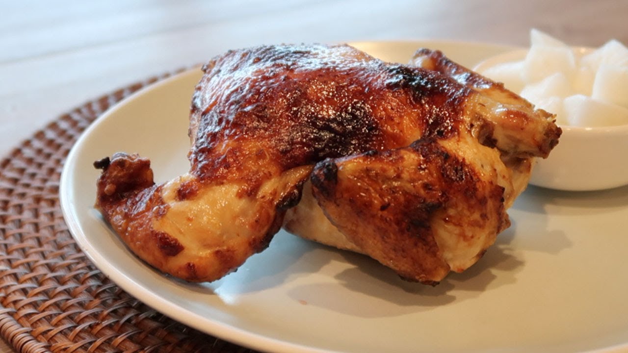 Butter soy garlic chicken and Korean pickled radish (chicken mu) - YouTube