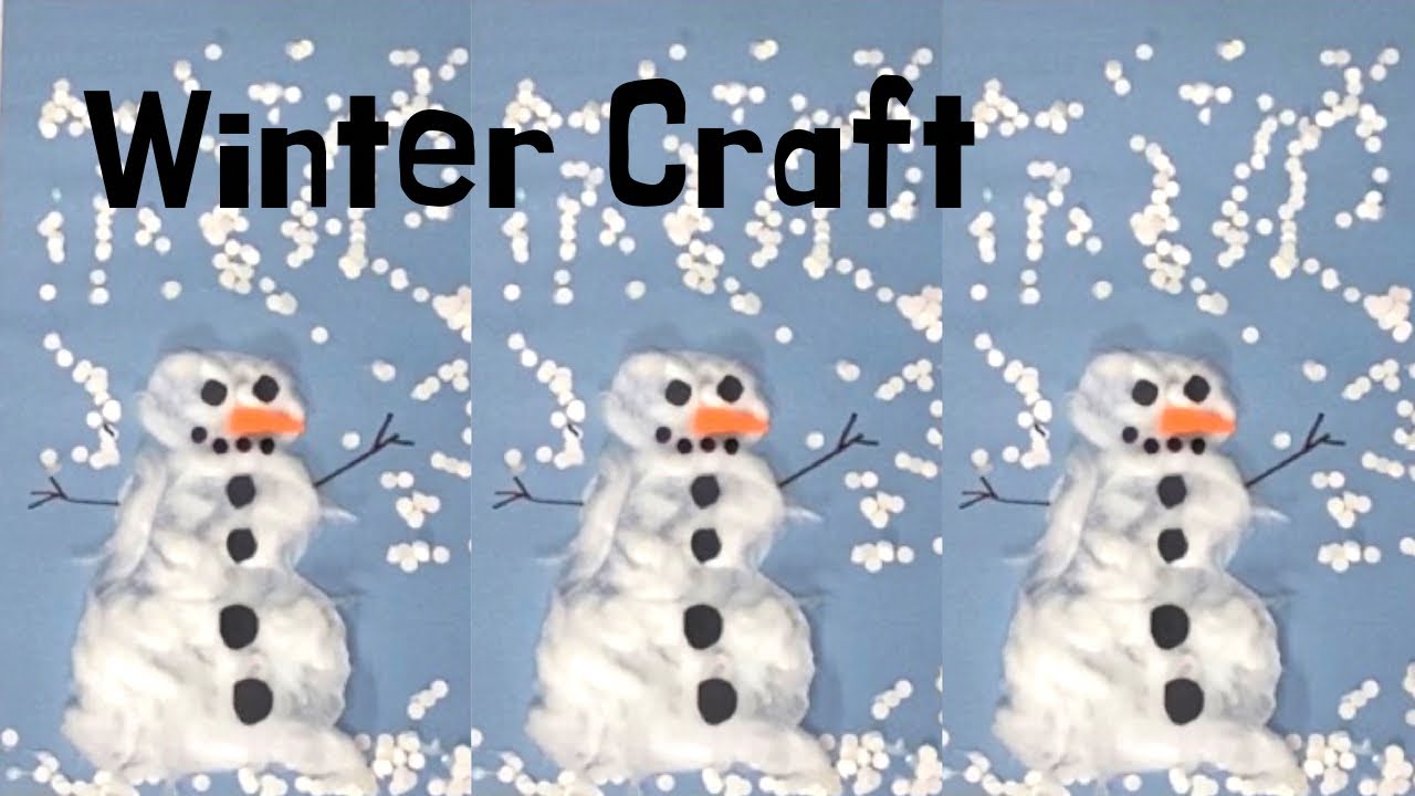 Winter craft | Coffee filter and cotton balls snowman | Easy kids craft ...