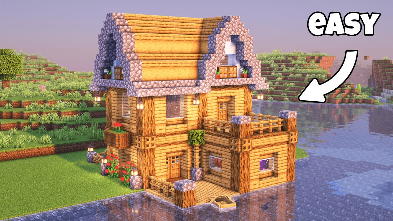Minecraft Lakeside Survival House Tutorial⚒️ - YouTube