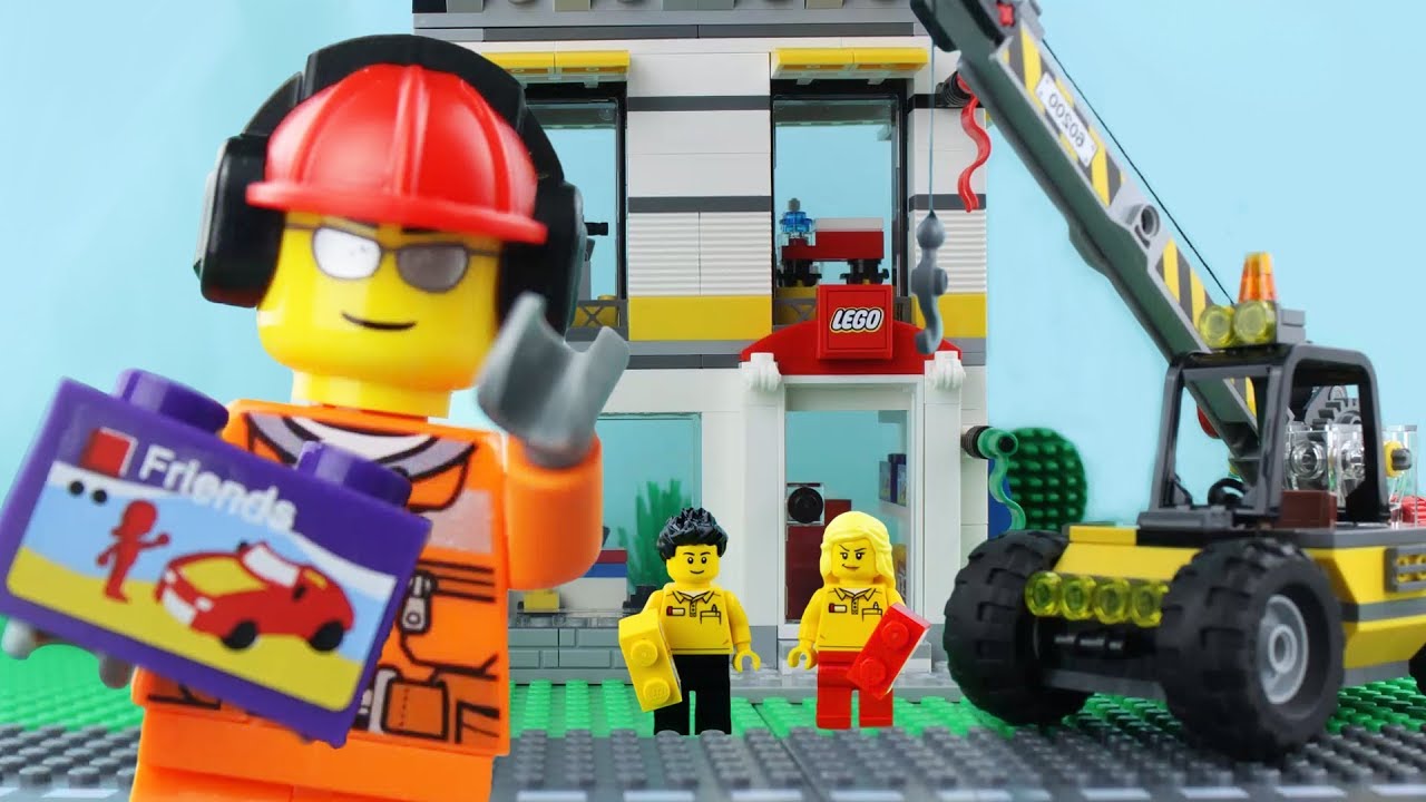 LEGO City Store Brick Building STOP MOTION LEGO Truck Crane Speed Build ...