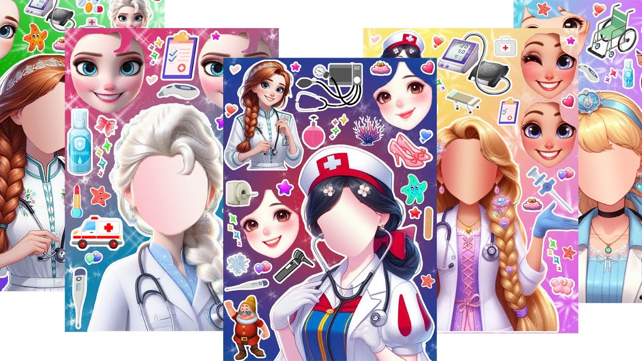 ディズニープリンセス DIY Frozen Elsa, Anna, Snow White, Cinderella Doctor Fashion ...